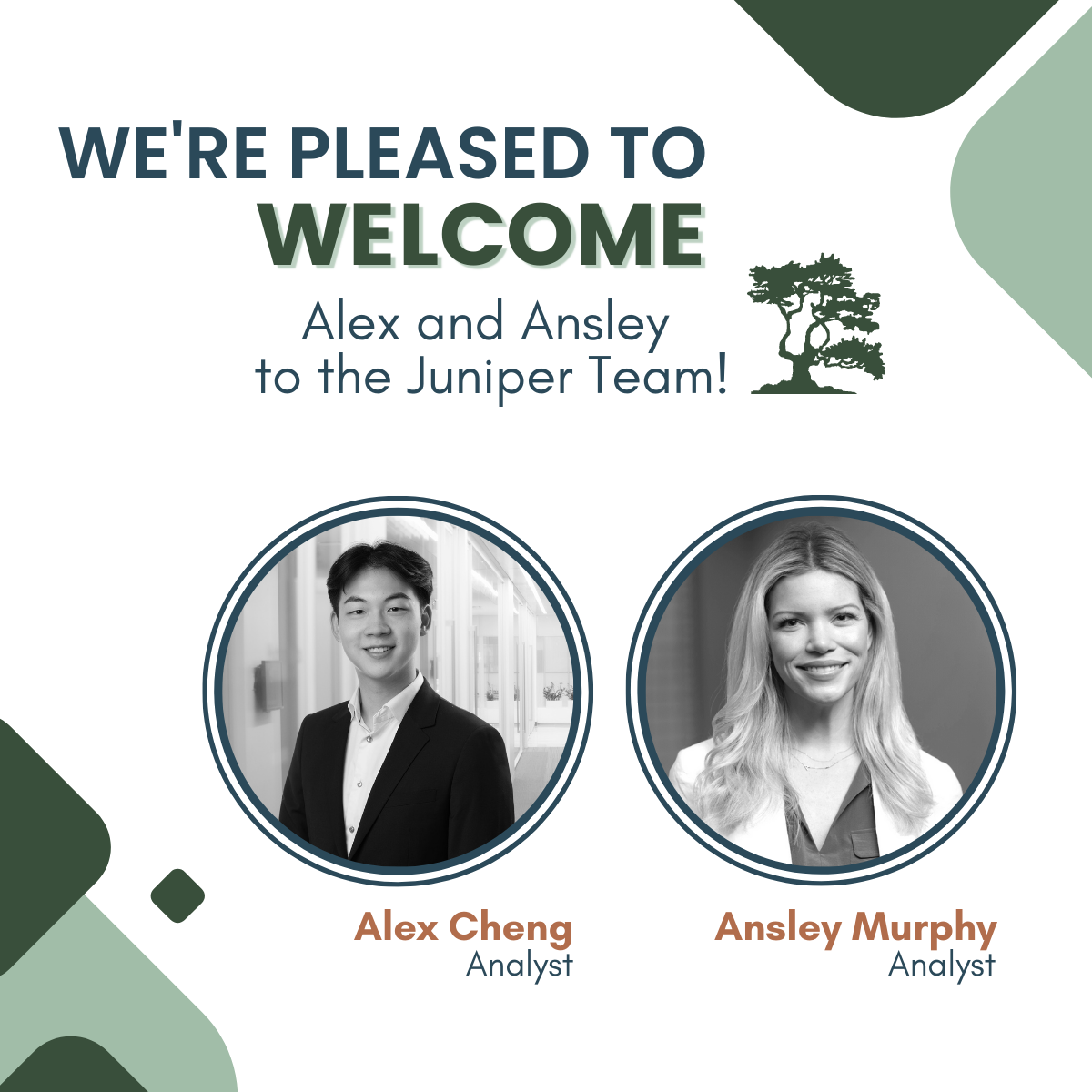 Juniper Advisory Welcomes Analysts Alex Cheng and Ansley Murphy - Juniper Advisory